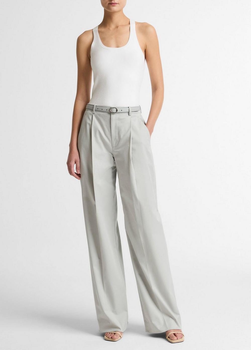 VINCE Vince Camille Cotton-Blend Wide-Leg Trouser